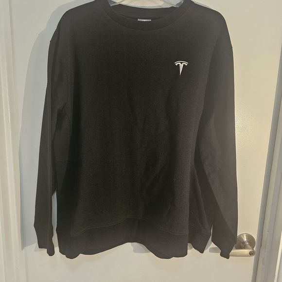 Tesla | Sweaters | Tesla Black Crewneck Sweater With Subtle Logo | Poshmark